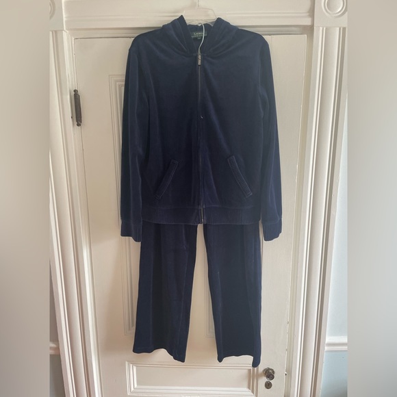 Lauren Ralph Lauren | Pants & Jumpsuits | Lauren Ralph Lauren Womens Navy Blue Track Set | Poshmark